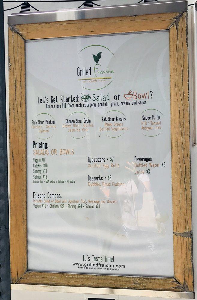 Menu at Grilled Fraiche (Hyde Park) restaurant, Los Angeles, West Blvd