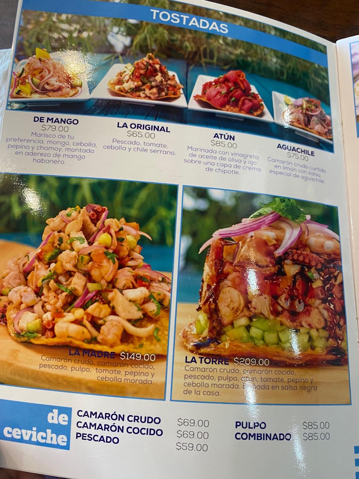 Carta del restaurante La Madre Perla, Chihuahua, Av. del las Américas 400