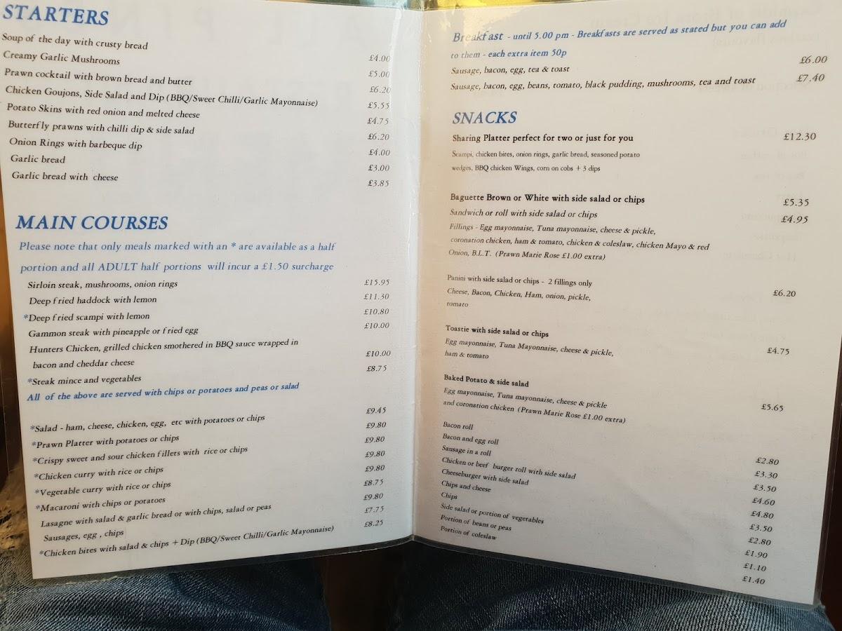 Menu at Tall Pines restaurant, Dornoch