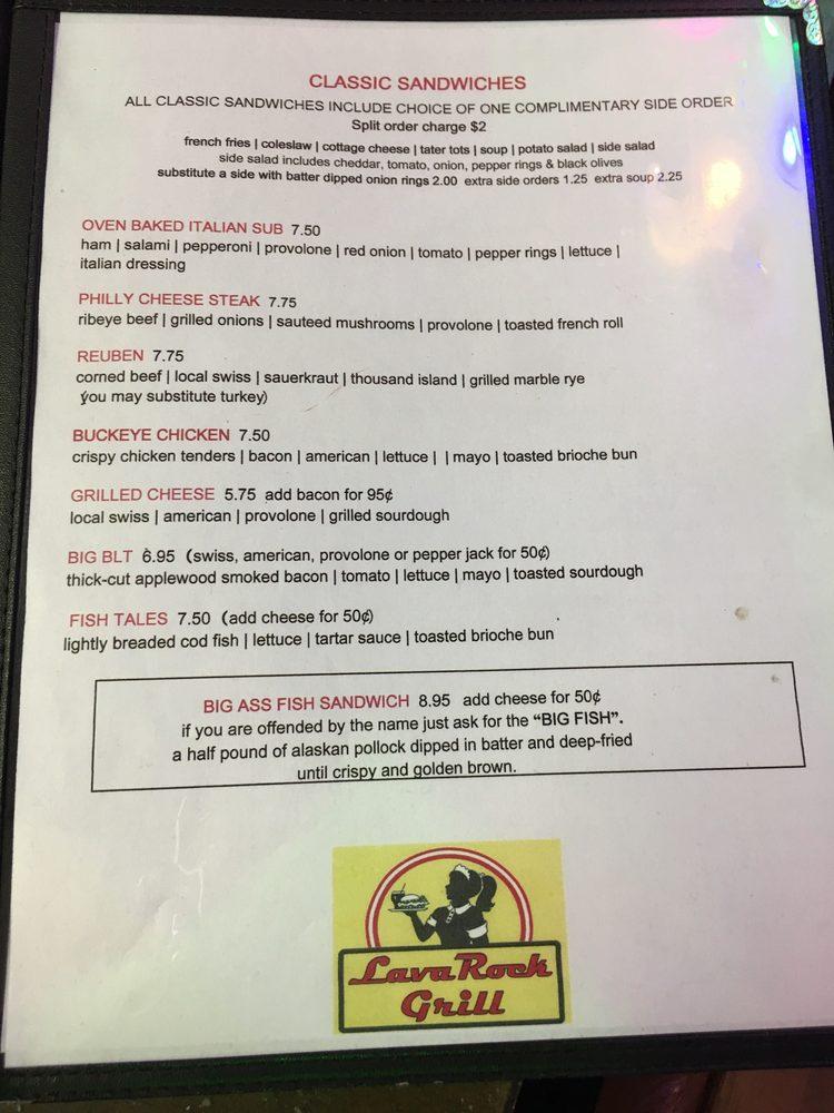 Menu at Lava Rock Grill restaurant, West Lafayette