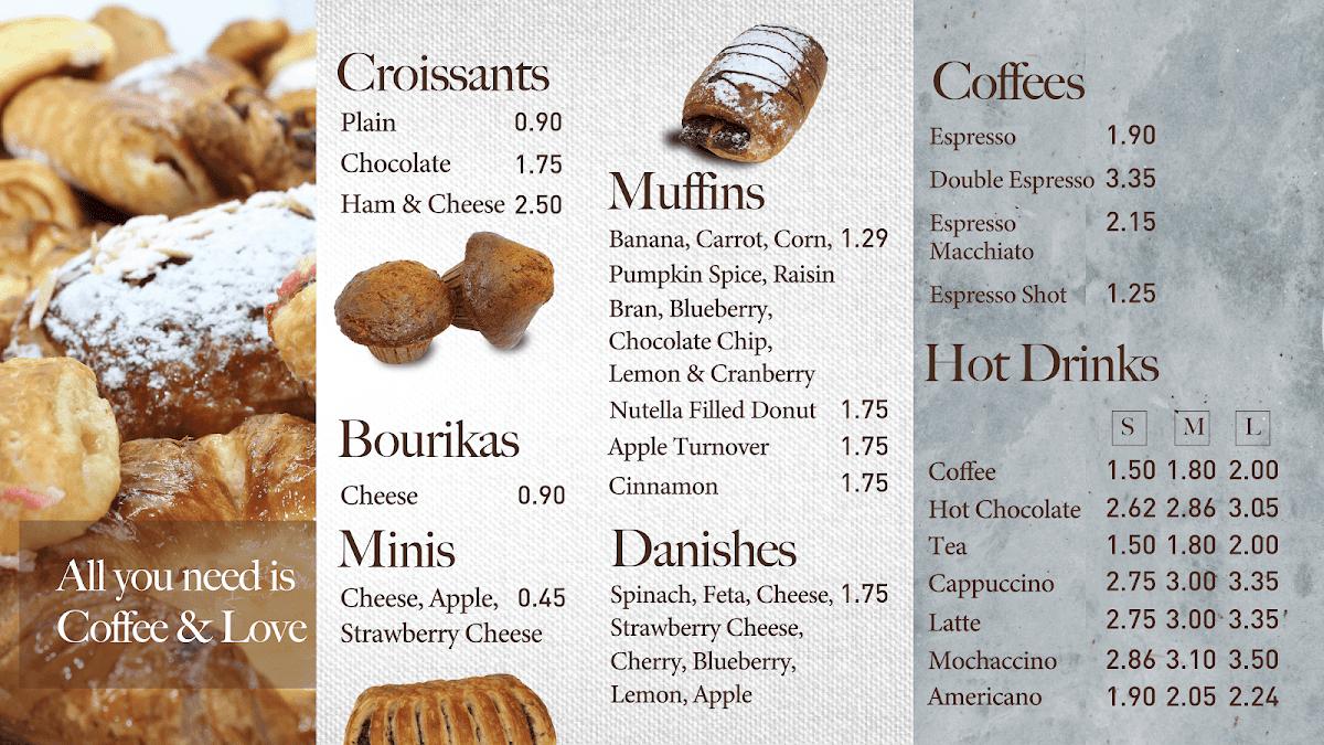 Carta de R Bakery Cafe, Toronto, 326 Marlee Ave
