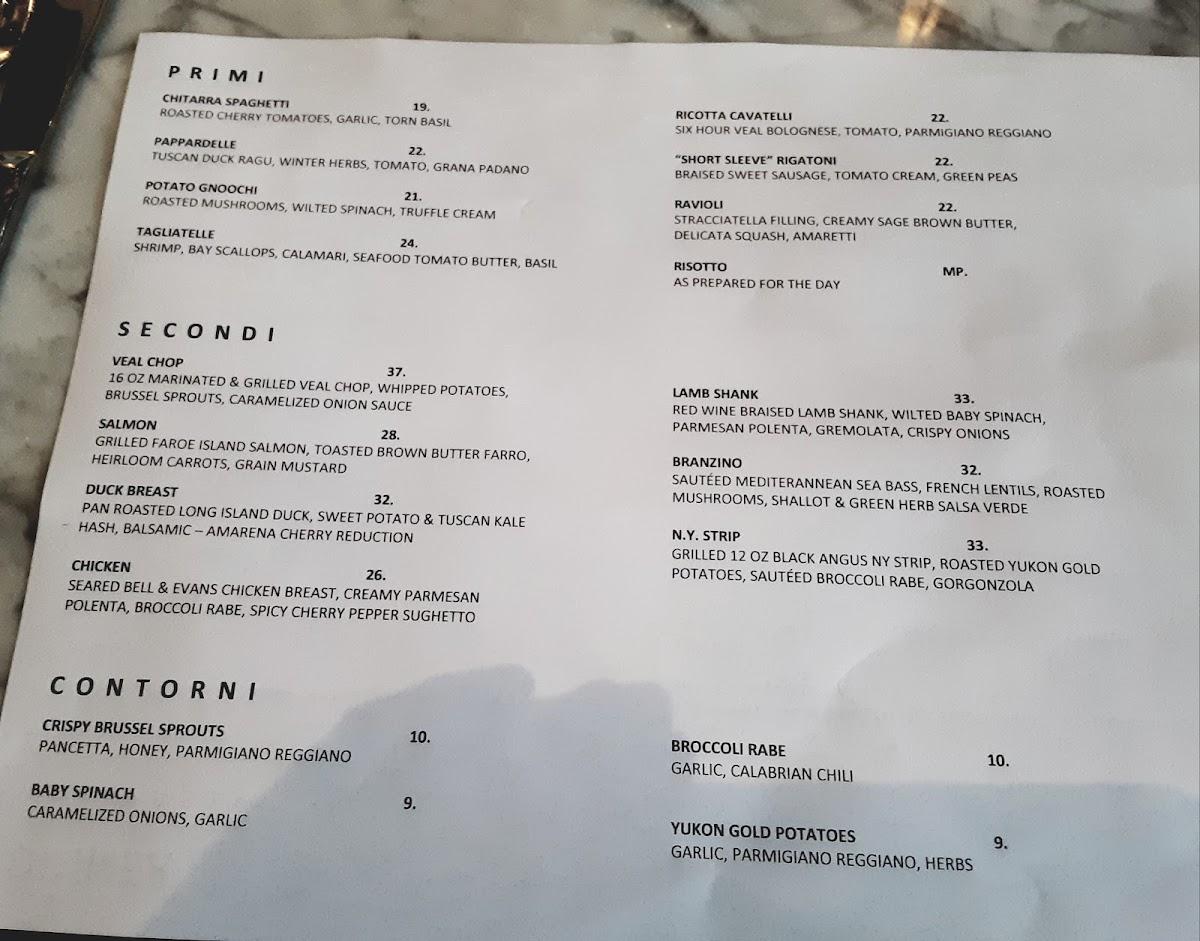 Menu at Il Figlio Enoteca restaurant, Fishkill