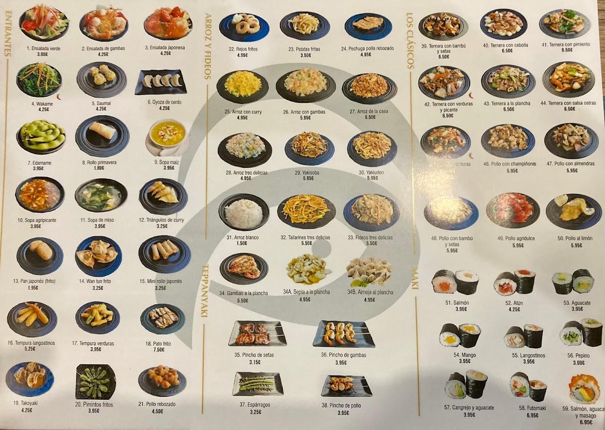 Carta del restaurante Kingyo, Barcelona