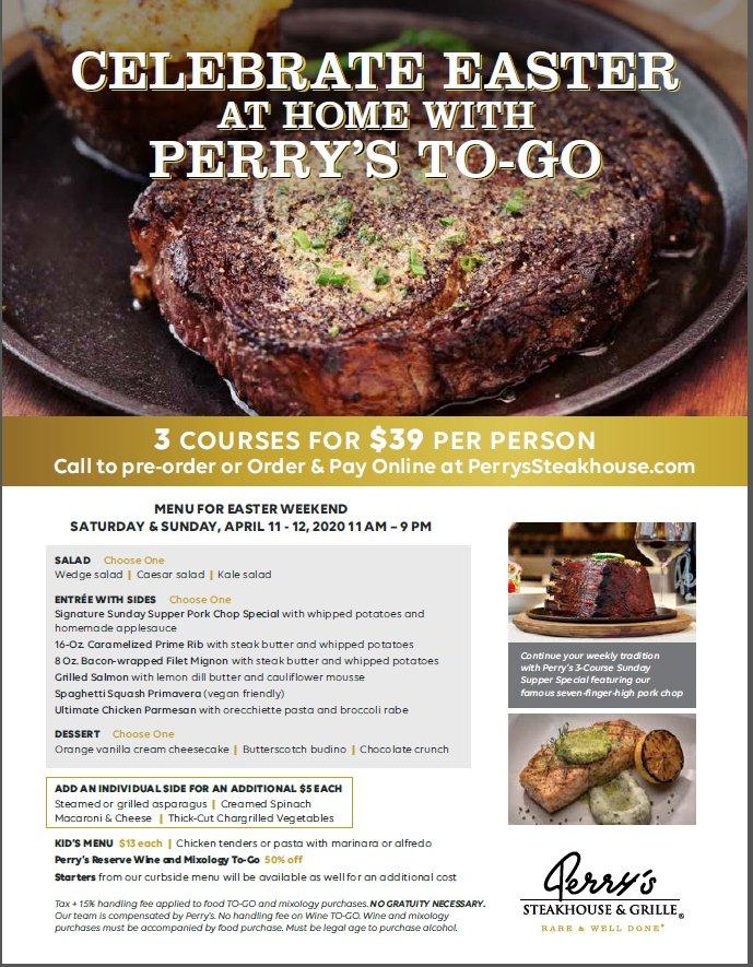 Menu at Perry's Steakhouse & Grille, Dallas, Olive St