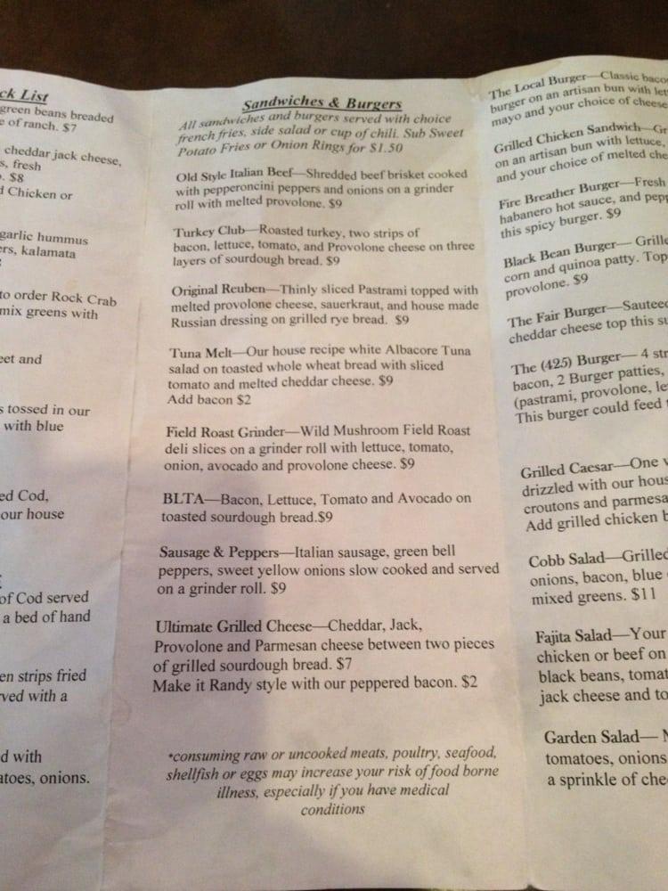 Menu at The Local 907 pub & bar, Renton