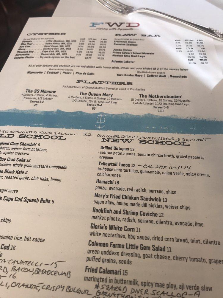 Menu at Fishing With Dynamite pub & bar, Manhattan Beach
