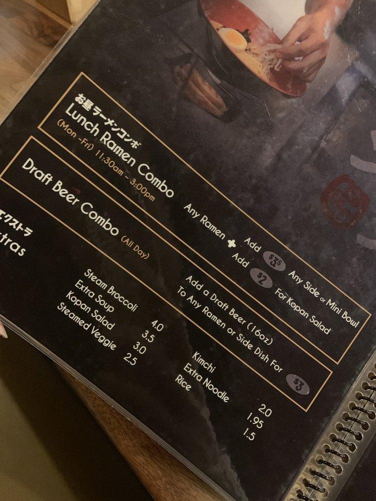 Carta del restaurante Kopan Sushi & Ramen, Garden Grove