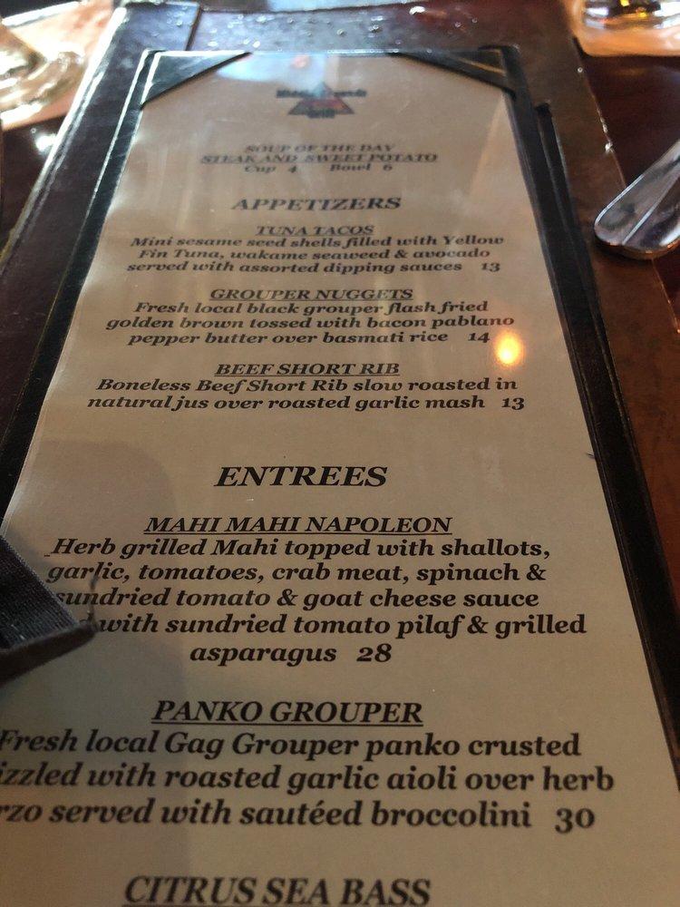 Menu at Middle Grounds Grill pub & bar, Treasure Island