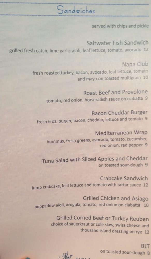 Menu at Saltwater Cafe, Cape May