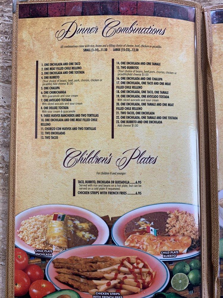 Menu at Toreros Mexican Family Restaurant, Cottage Grove