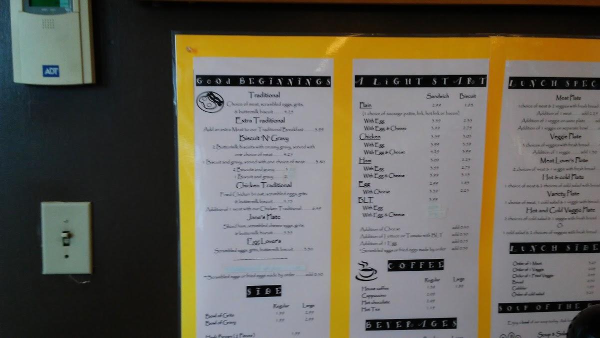 Menu at Airport Cafe, Atlanta