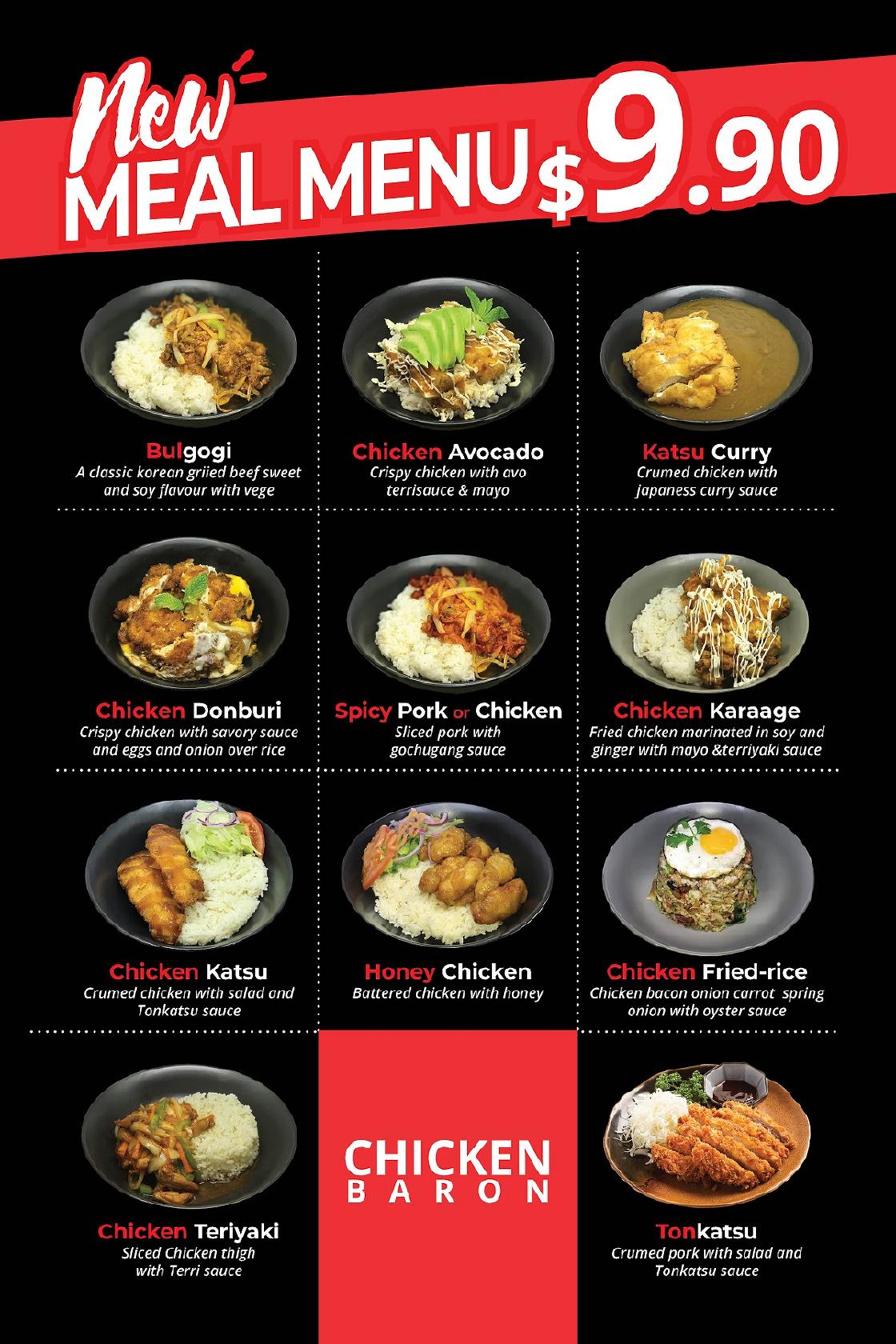 Menu at Chicken Baron Carvery, Upper Coomera