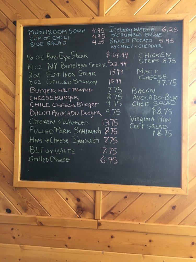 Menu at Aspen Cove Resort, Panguitch Lake Resort