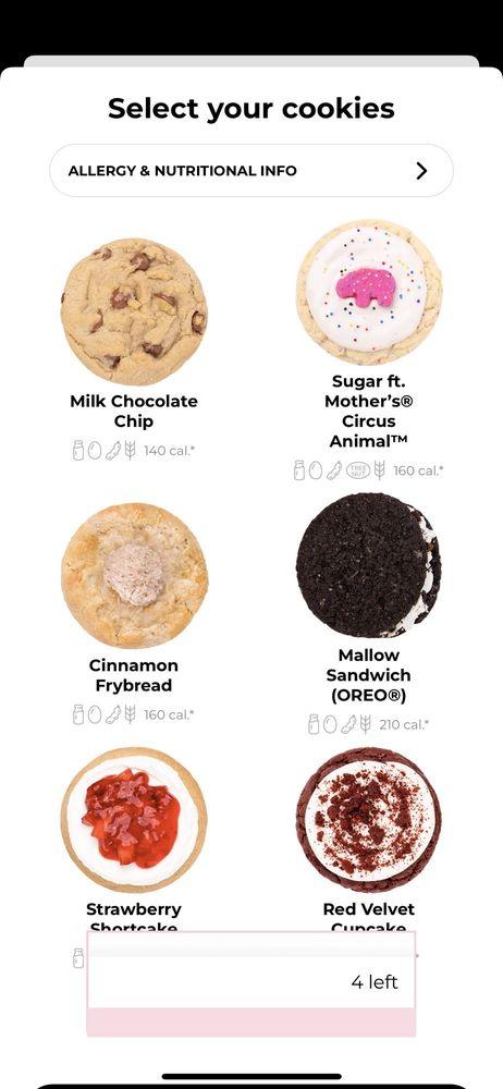 Carta del postres Crumbl - Lexington, Lexington