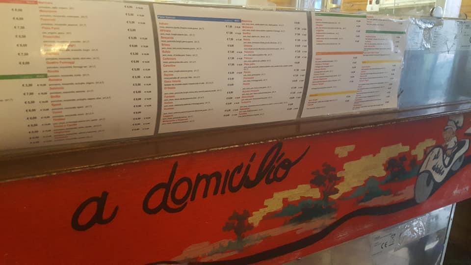 Menu at El Diablo pizzeria, Trieste