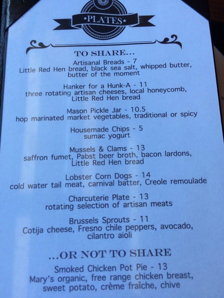 Menu at Mason Bar & Kitchen, Arroyo Grande