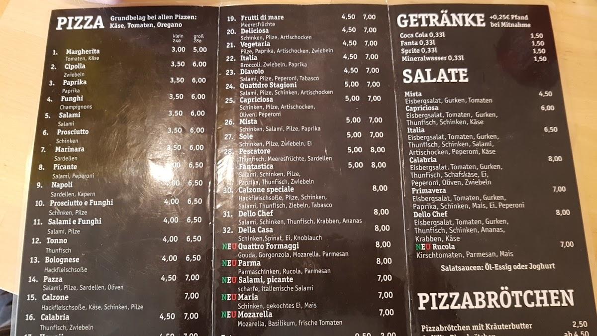 Menu au Pizzeria Calabria, Hemer, Hauptstraße 265