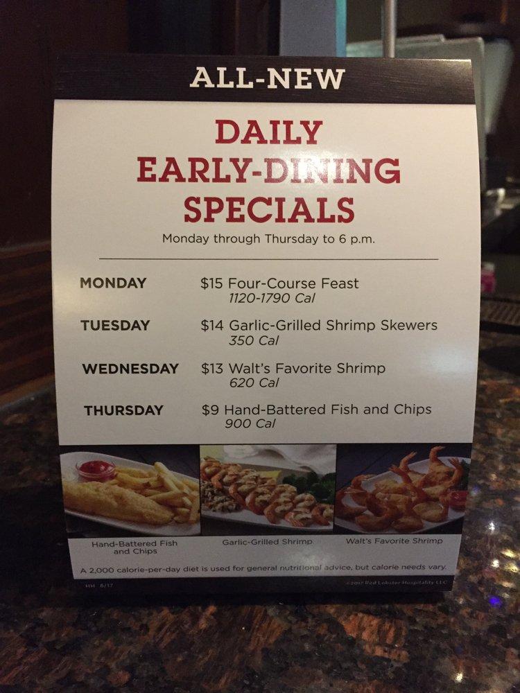 Menu at Red Lobster pub & bar, Daytona Beach Shores, S Atlantic Ave