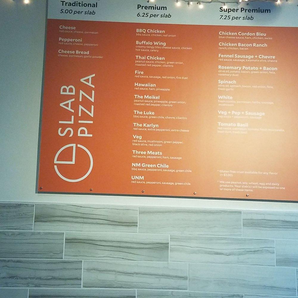 Menu at Slab Pizza PG pizzeria, Pleasant Grove, 148 S Pleasant Grove Blvd