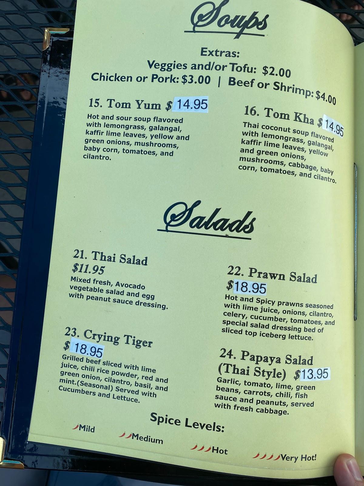 Menu at Suchada's Thai Cuisine LLC restaurant, Moscow