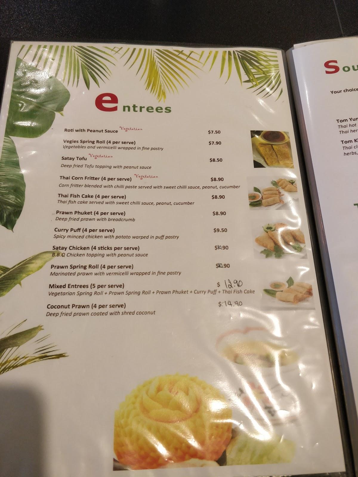 Menu at Thai Lemon Tree restaurant, Croydon