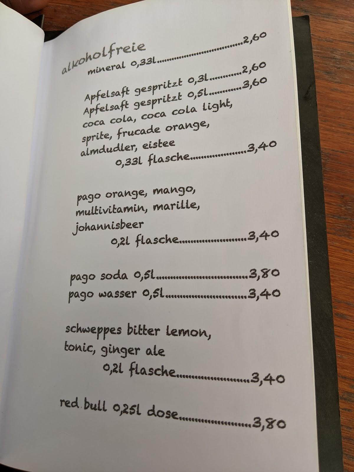Speisekarte von Pasta-Bar, Innsbruck