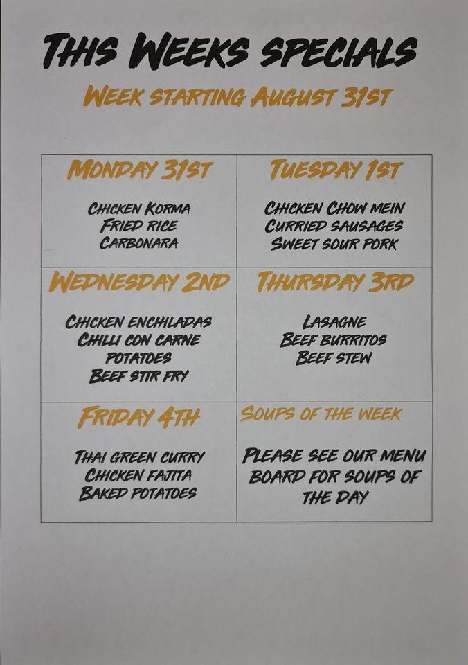 Menu at Tradies Cafe, Bairnsdale