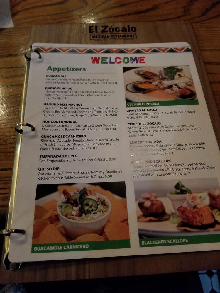 Menu at El Zocalo Mexican Restaurant - Sanford, Sanford