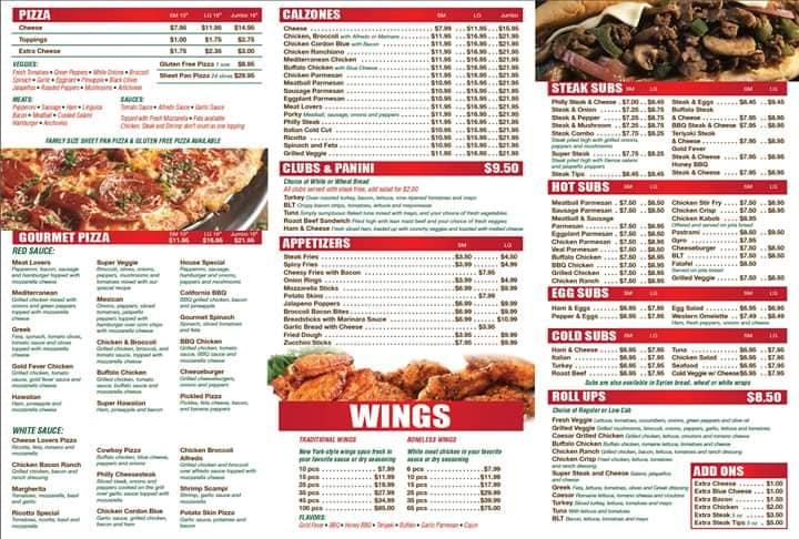 Menu at Foxboro House of Pizza pizzeria, Foxborough