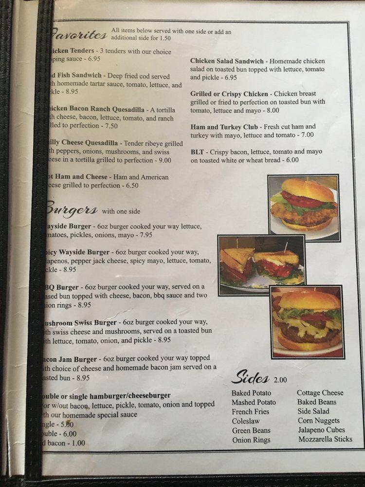 Menu at Olde Wayside Inn restaurant, West Union