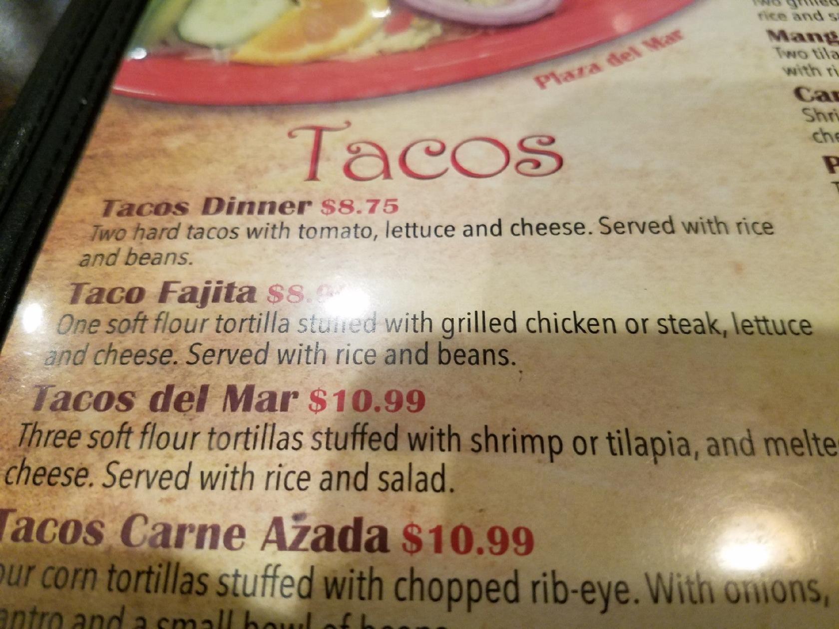 Menu at Papitos restaurant, Jonesboro