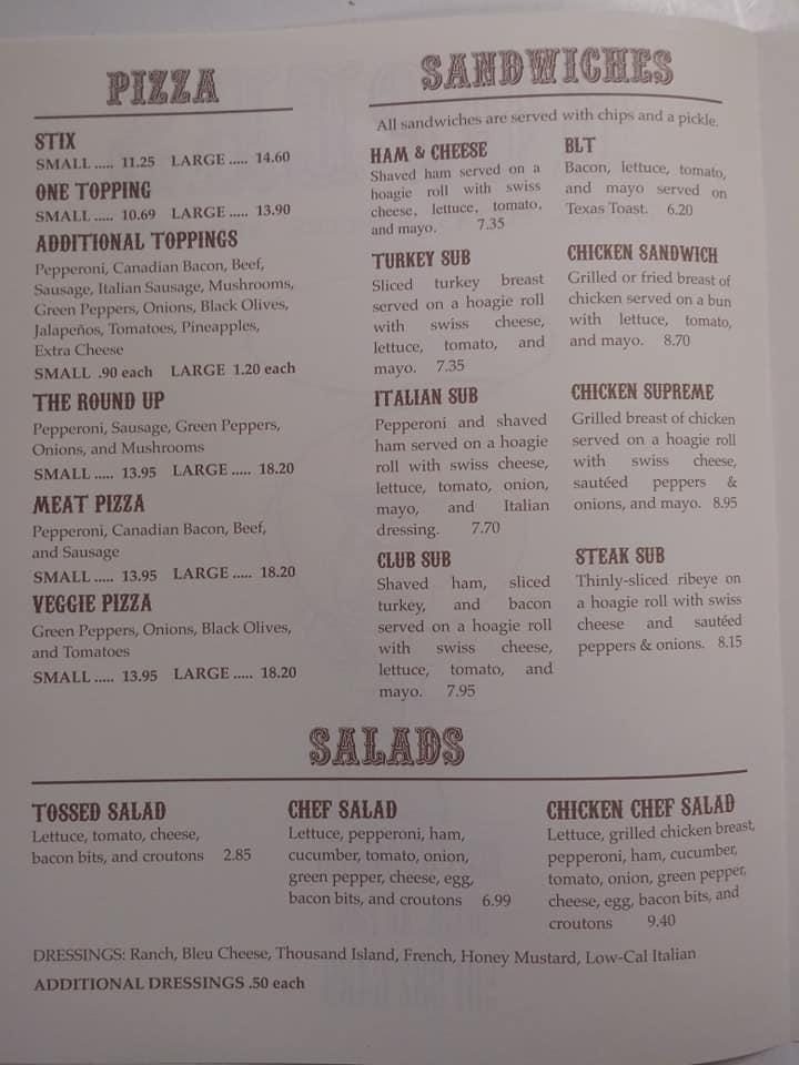 Menu at Roper's Restaurant, Beebe