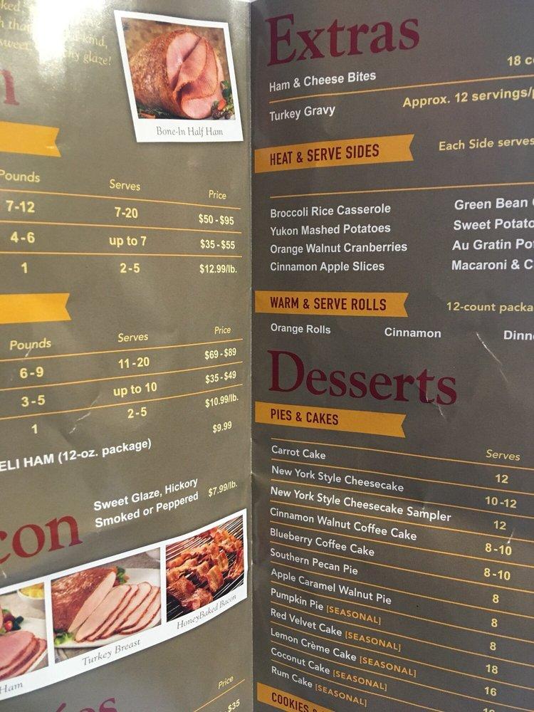 Menu at The Honey Baked Ham Company cafe, Edison