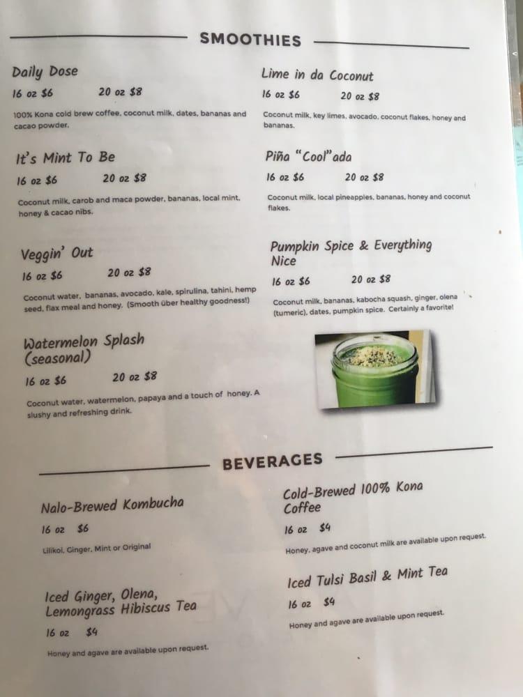 Menu at 'Ai Love Nalo cafe, Waimanalo, 41-1025 Kalanianaʻole Hwy