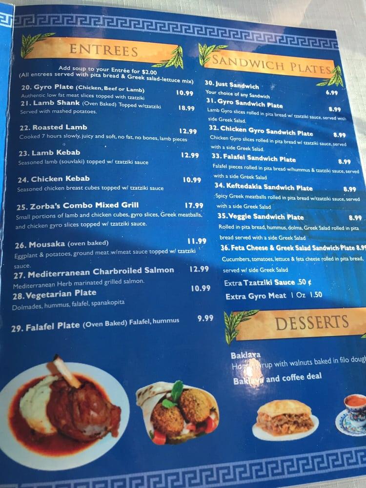 Menu at Athena Gyro restaurant, Palm Desert