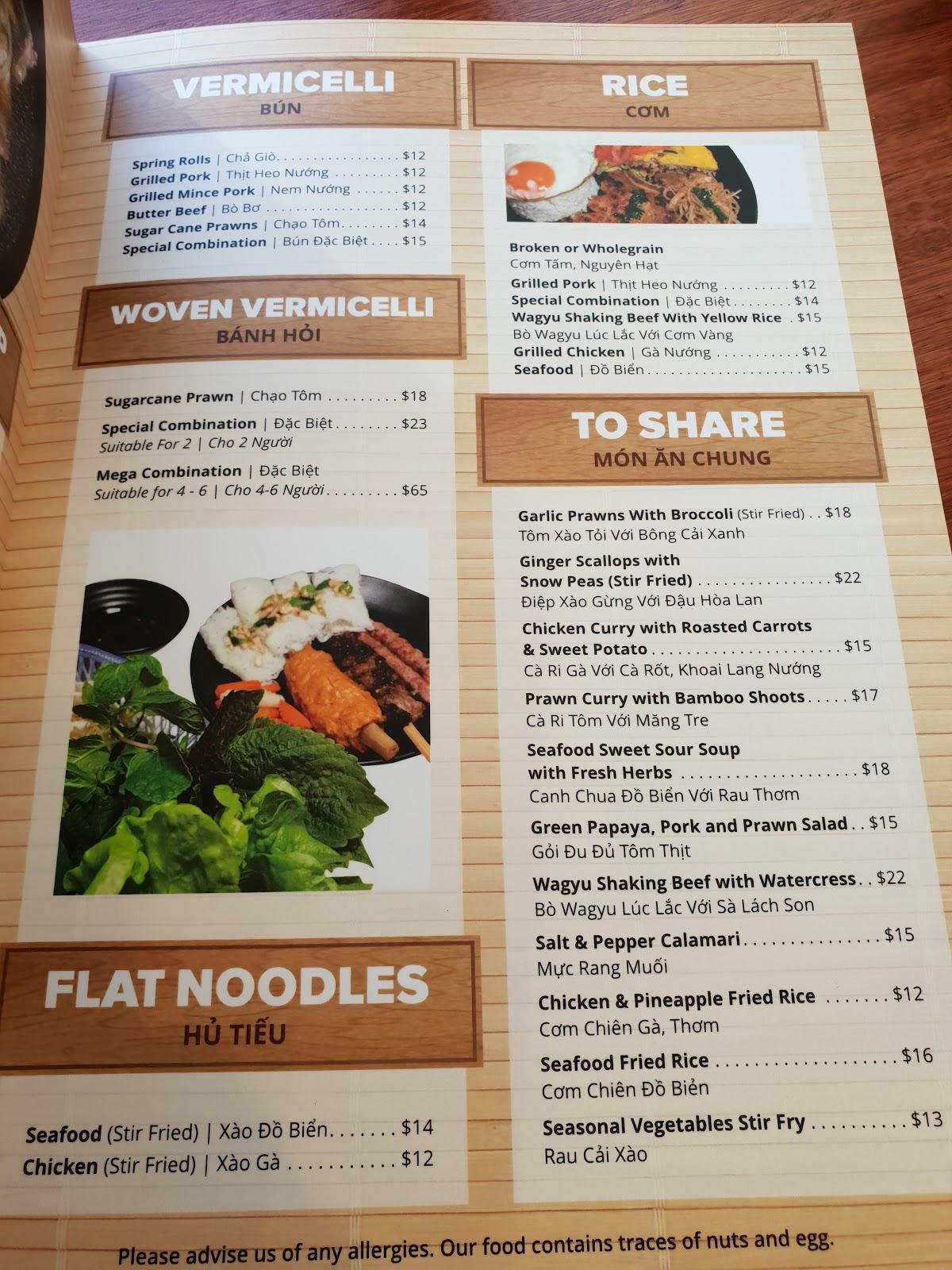 Menu at Běp Bĕ Mâp restaurant, Camden