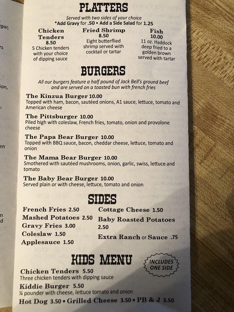 Menu at Bob's Trading Post pizzeria, USA, Bliss Hill Rd