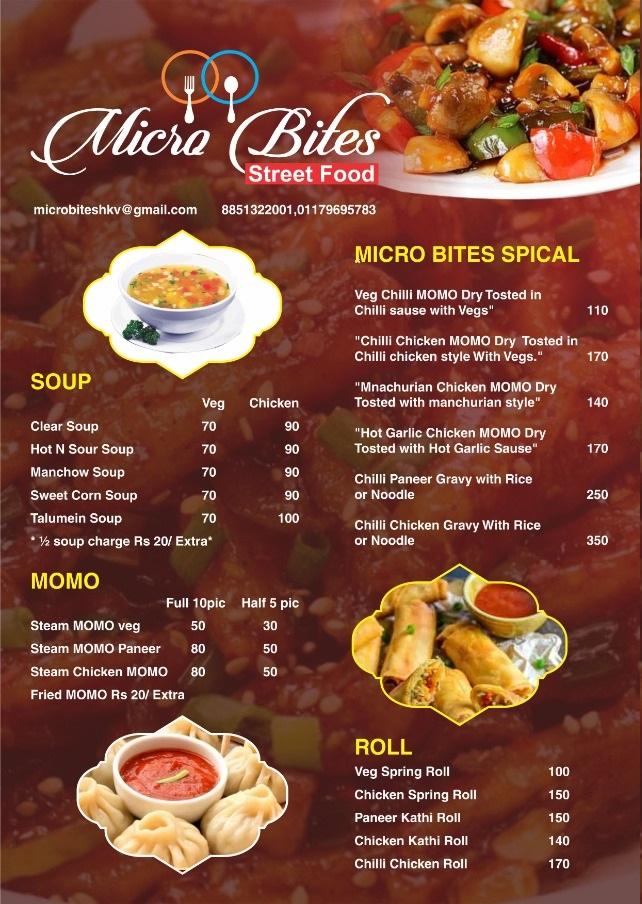Menu at Micro bites, Delhi