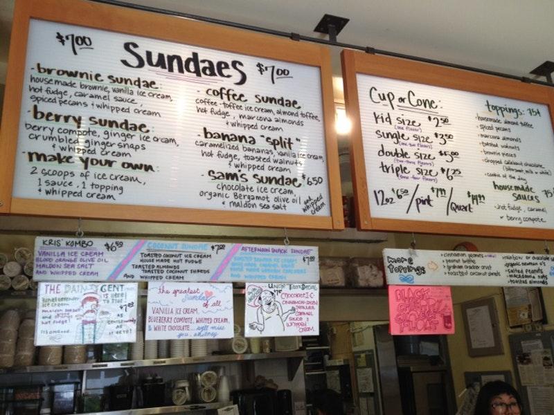 Menu at Bi-Rite Creamery desserts, San Francisco, 18th St