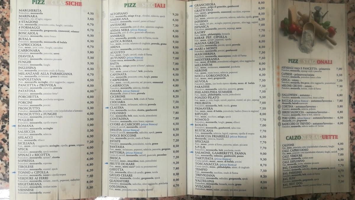 Menu da Antica Roma ristorante, Vigonza