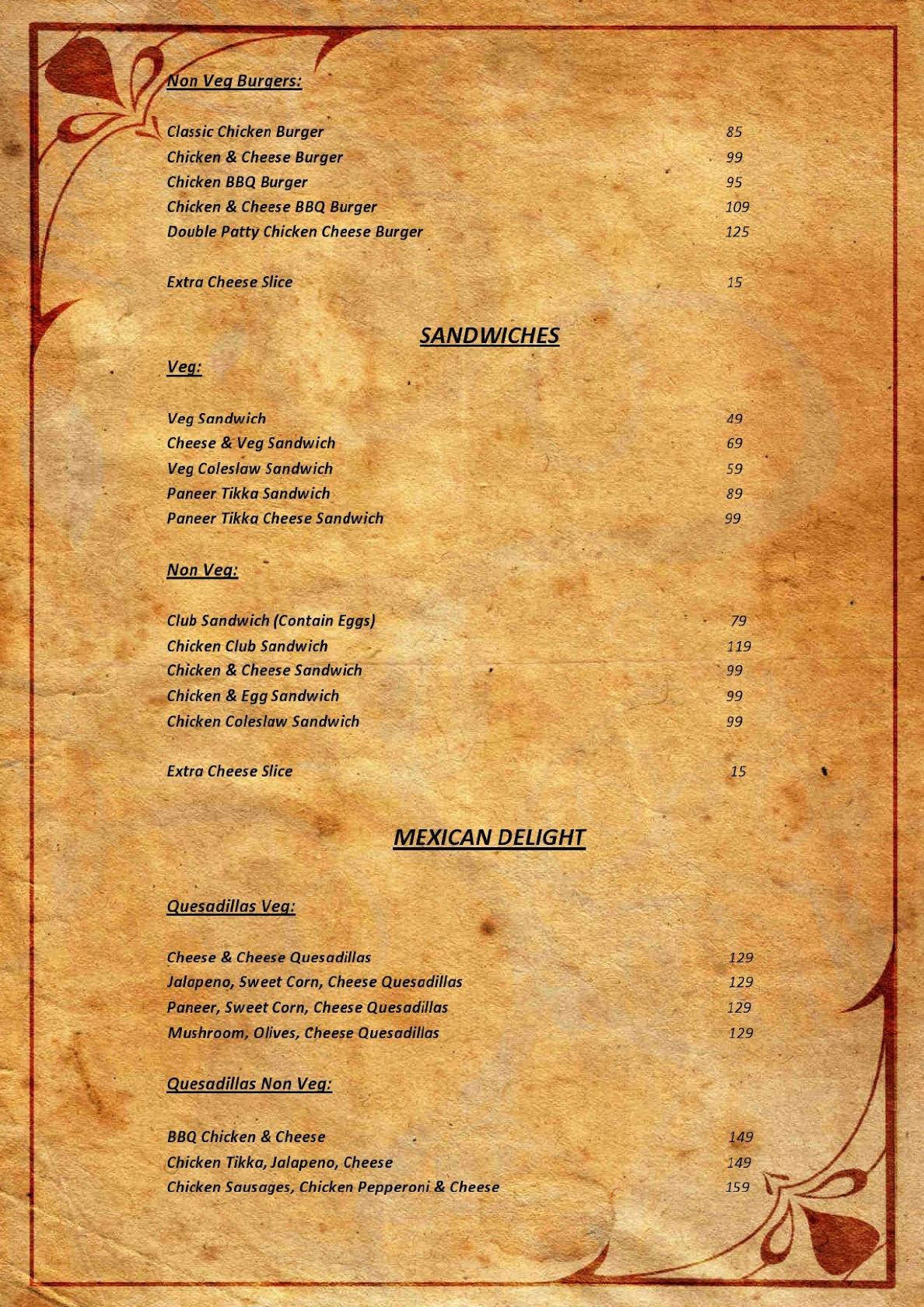 Menu at The Foodies Hub cafe, Dehradun