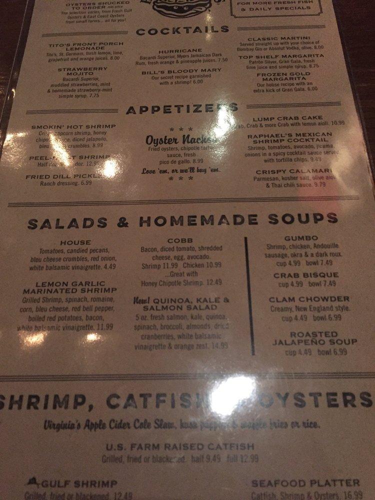 Menu at Half Shells pub & bar, Plano