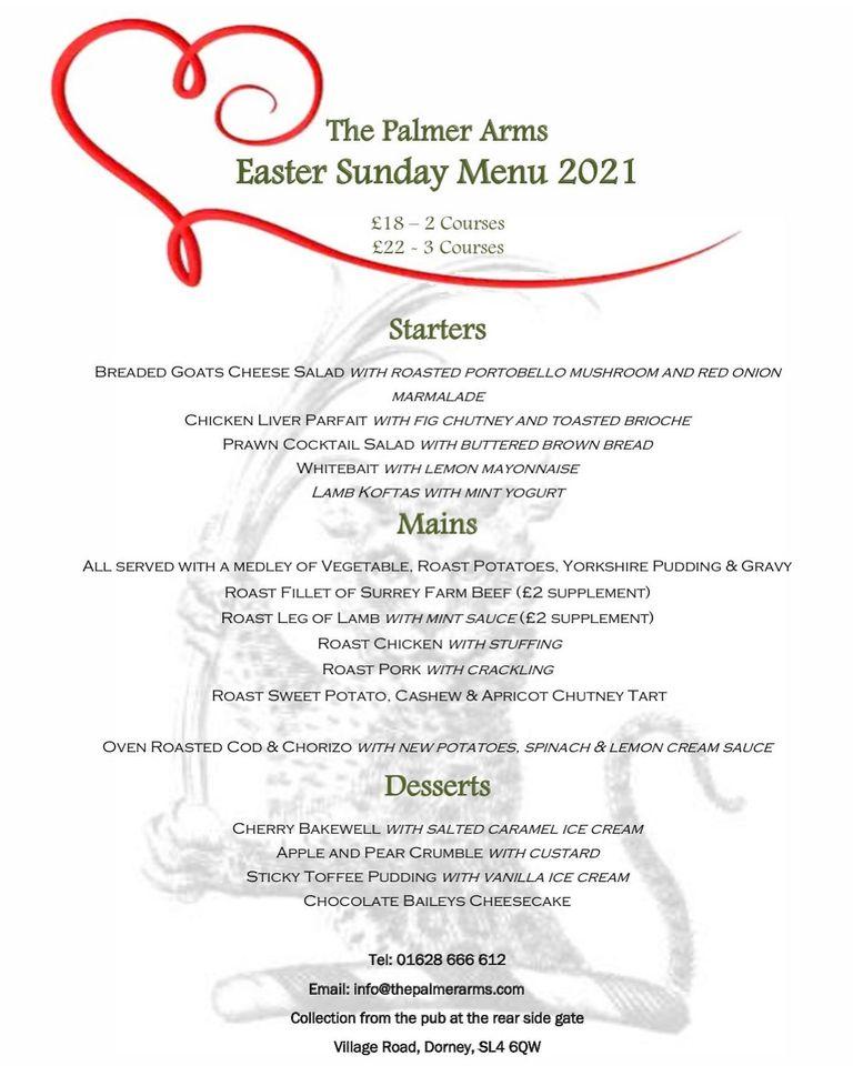 Menu at The Palmer Arms pub & bar, Windsor