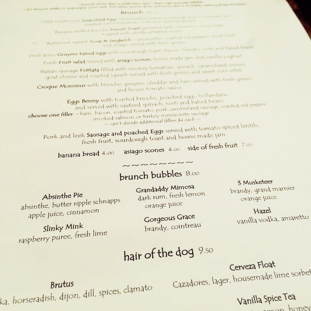 Menu at Twisted Fork restaurant, Vancouver, 213 Carrall St