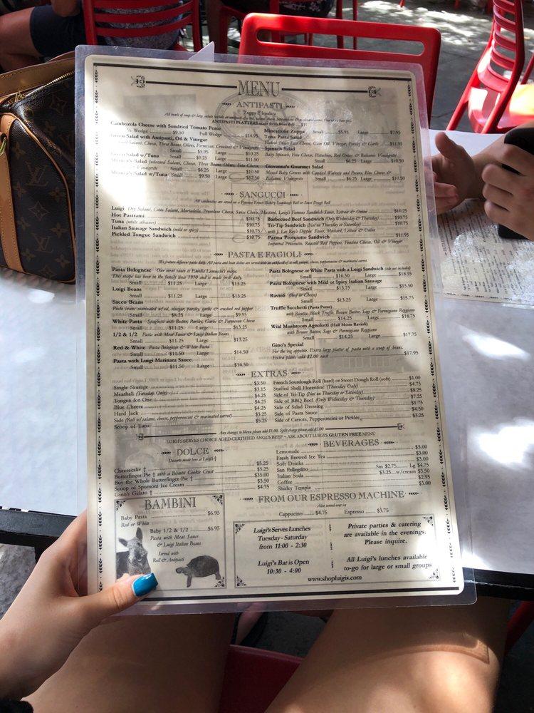 Menu at Luigi's Restaurant and Delicatessen, Bakersfield