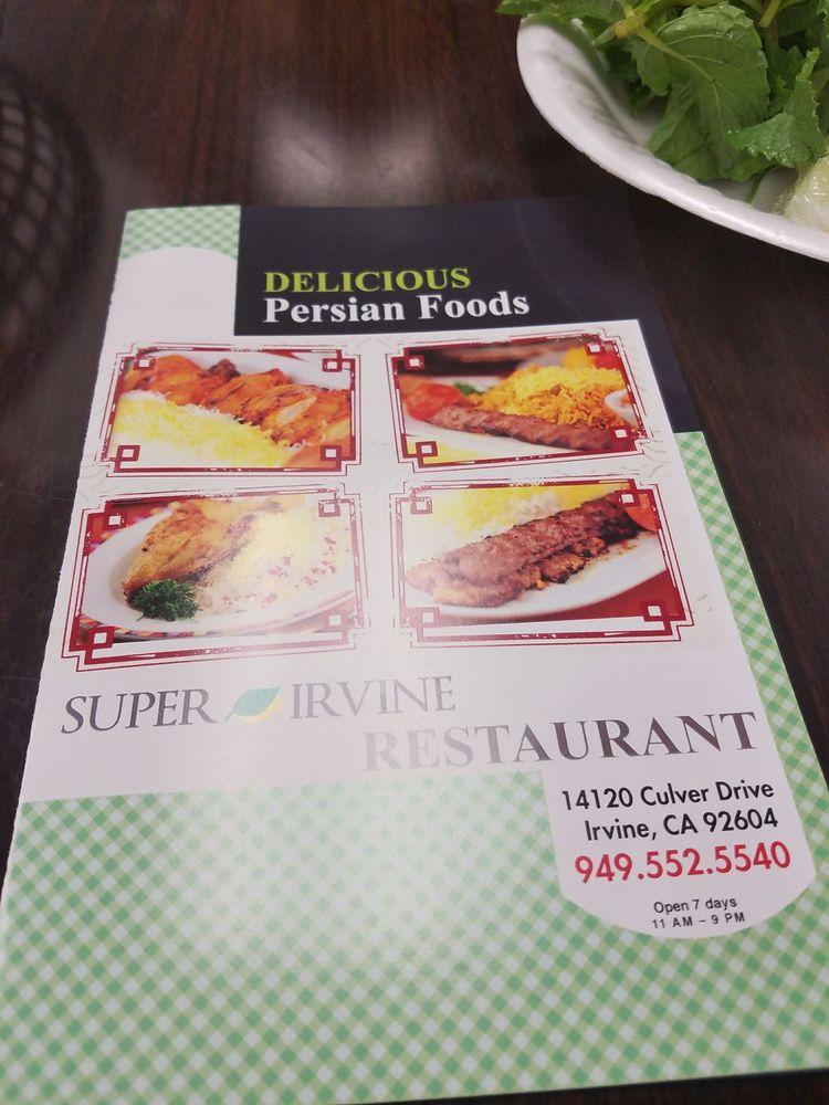 Menu at Super Irvine restaurant, Irvine