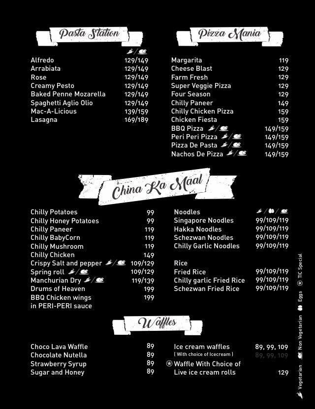 Menu at The Ice Cafe, New Delhi, 25-UB