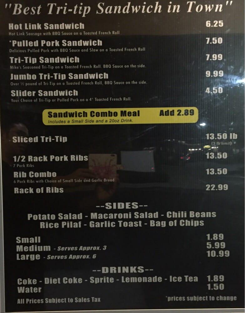 Menu at Mike's Grill BBQ, Fresno