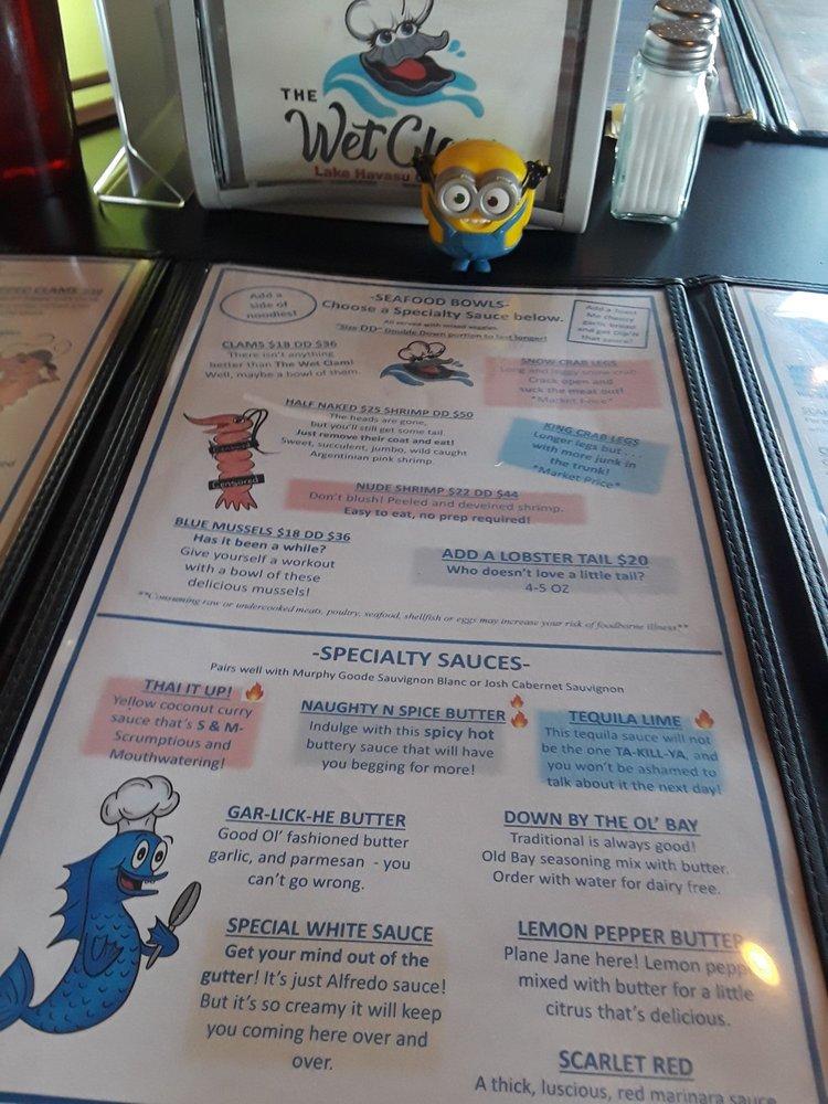Menu at The Wet Clam pub & bar, Lake Havasu City, AZ-95 N #718