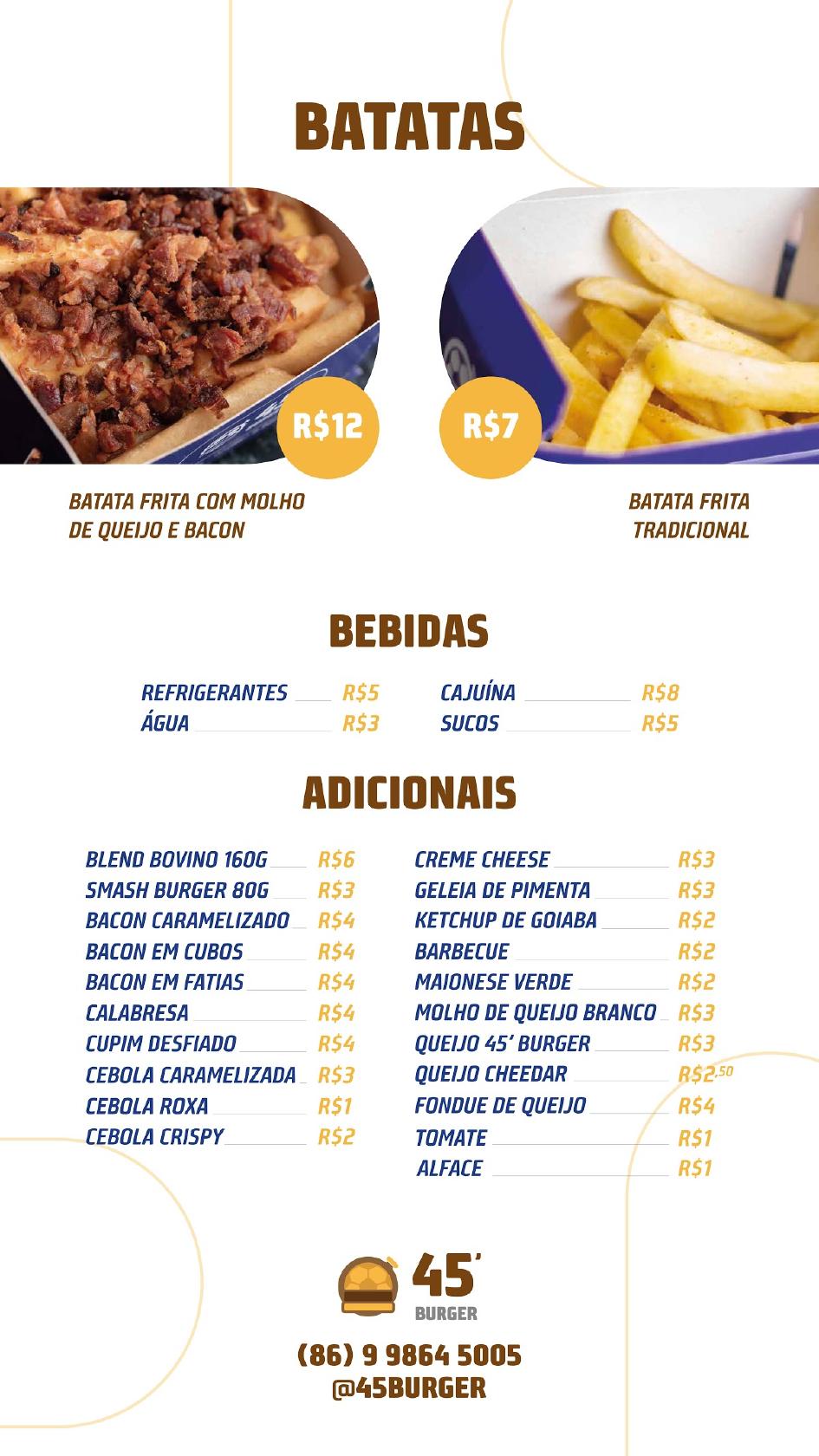 Menu at 45 Burger - Hambúrguer Artesanal Delivery e Takeout restaurant ...
